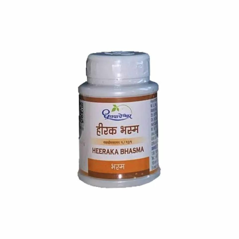 Хира Бхасма Зола Алмаза Дхутапапешвар / Heeraka Bhasma Dhootapapeshwar 100 мг