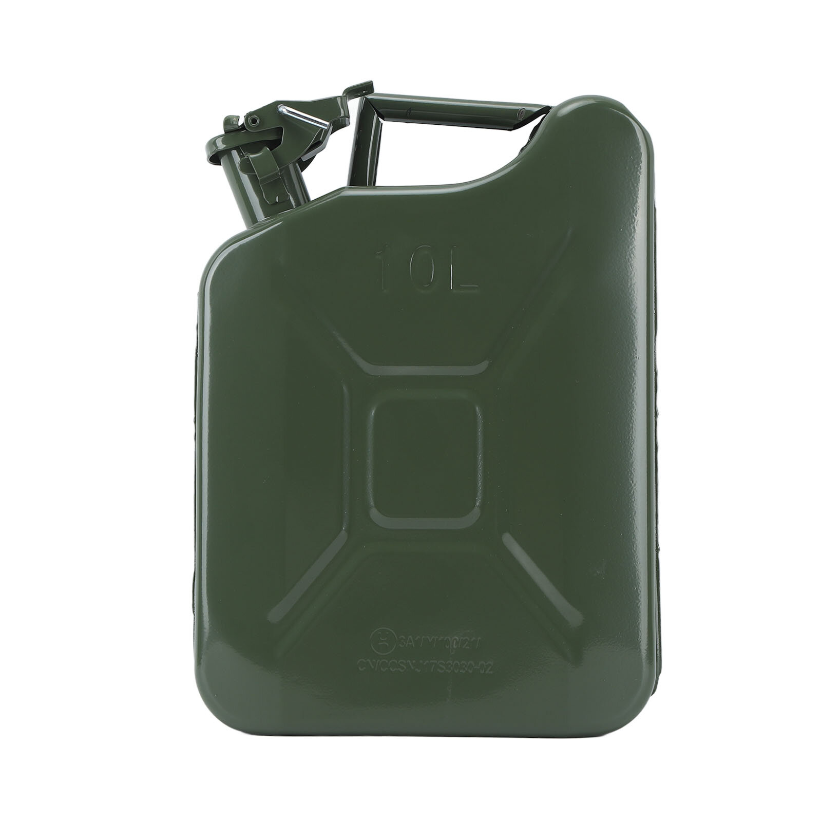 Бензобак объемом 2,6 галлона (10 л) из нержавеющей стали, самовентилируемый, с переносной ручкой.