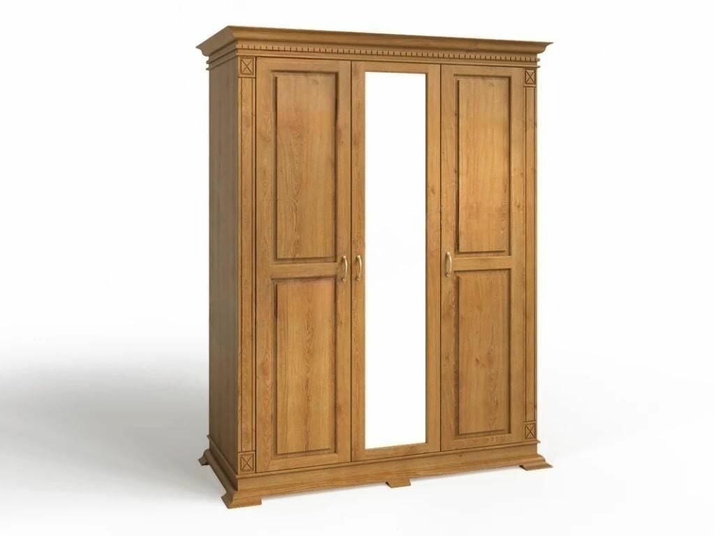 Шкаф Верди №502 из Массива сосны, 150х45х220 см, классический орех 2