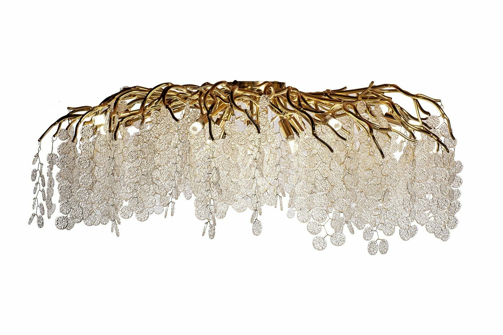 Потолочный светильник Garda Decor 86-90181 Люстра Tenera круглая золото d100*h40см арт. 86-90181