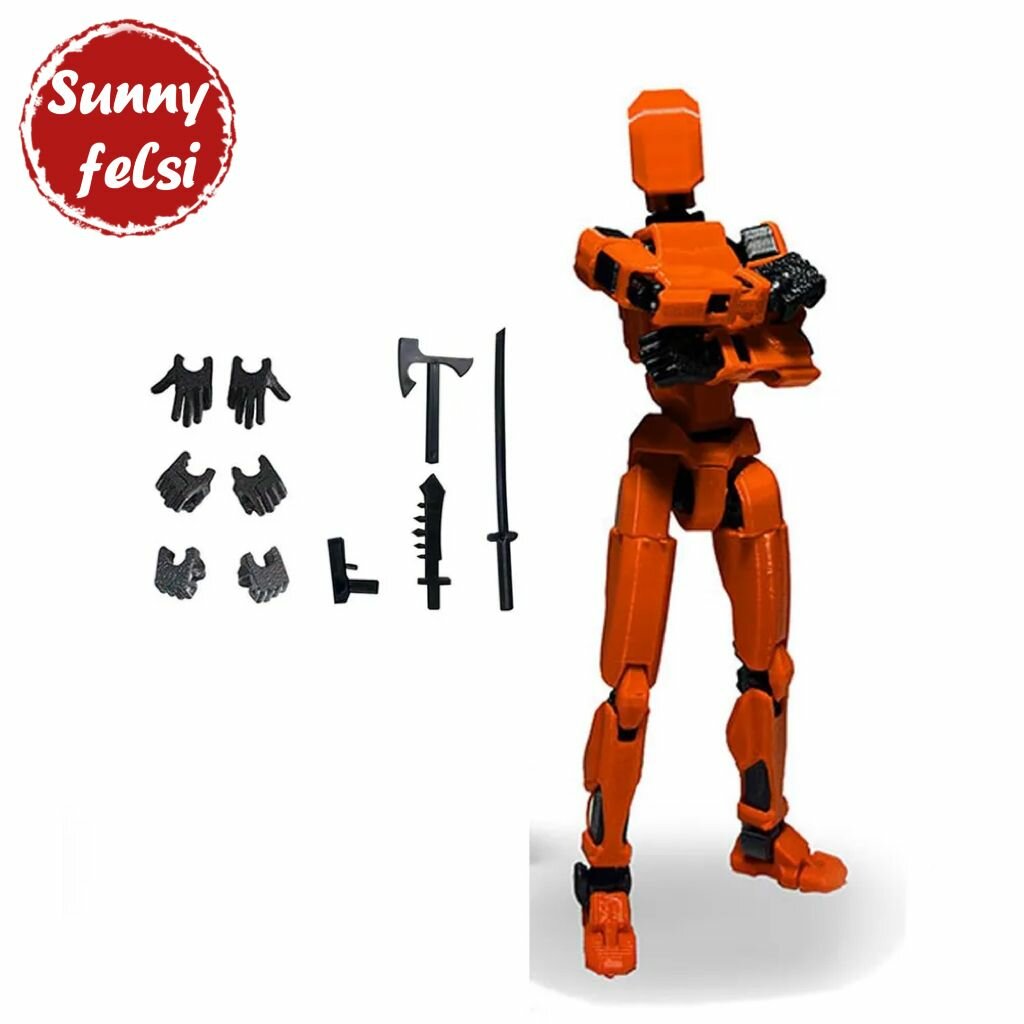 Sunny felsi, Мульти-совместный, съемный, 3D-печать, шарнирный робот Lucky 13, Оранжевый