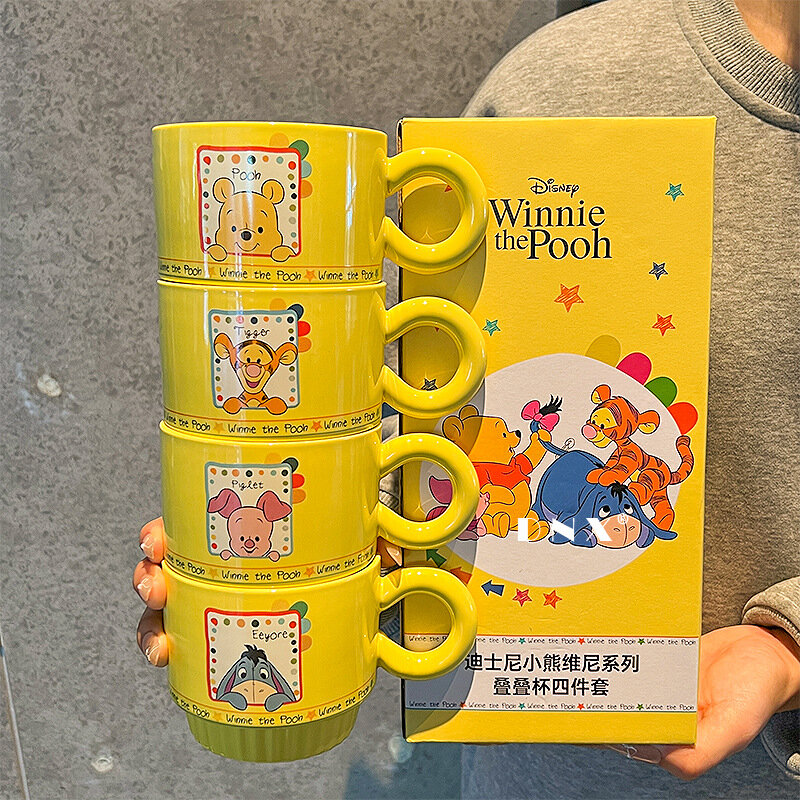 Кружка Winnie the Pooh Creative Series Stacking Cup 330 мл для домашнего использования, симпатичная и высококачественная, новая керамическая чашка для молока