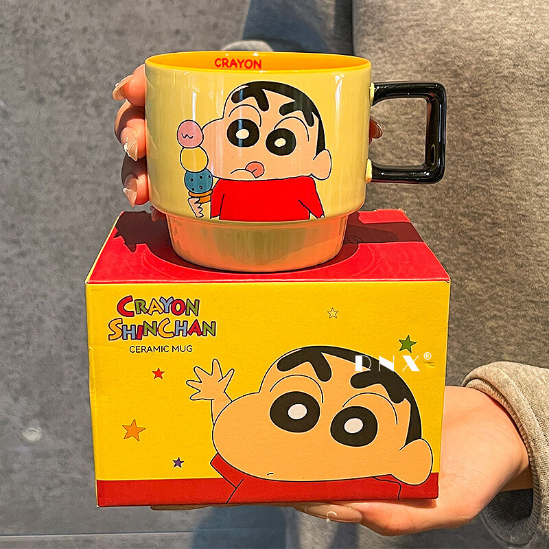 Керамическая кружка Crayon Shin-chan для семьи, детская чашка для воды, домашняя чашка для завтрака, офисная чашка для кофе, сувенир