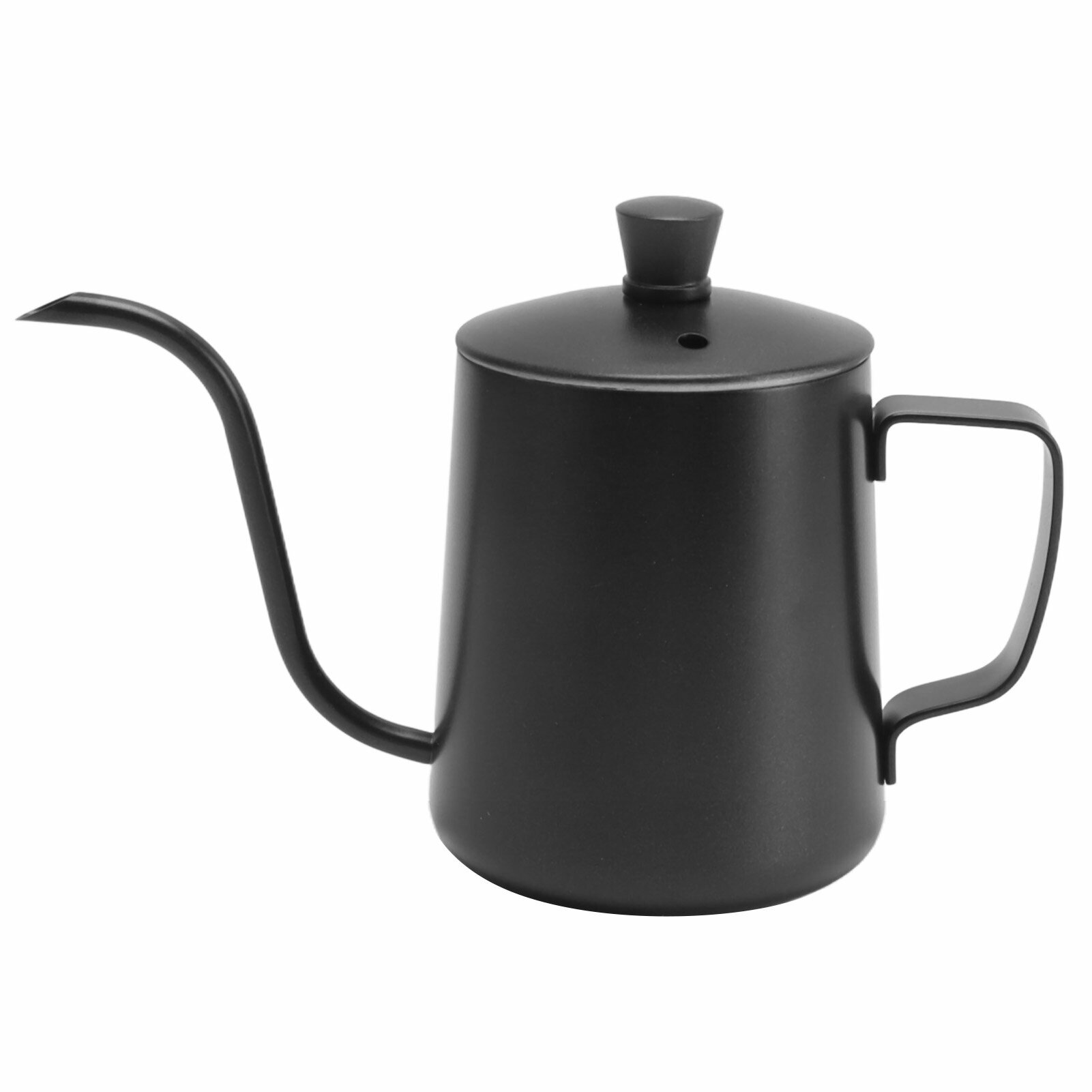 Чайник для кофе, длинный узкий носик, гусиная шея из нержавеющей стали 304, чайник для капельного чая, 350 мл, черный с крышкой