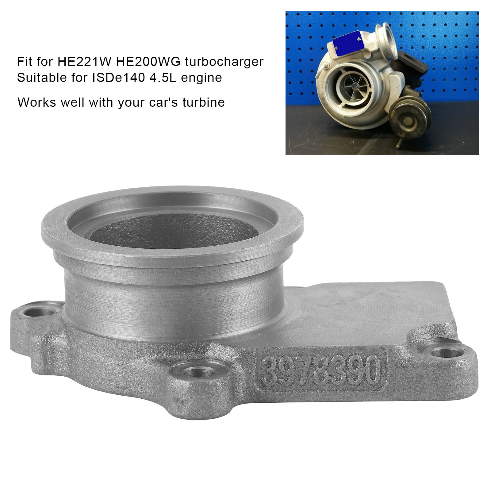 Выпускное колено выхлопной трубы турбонаддува 3978390, автоматический аксессуар, подходящий для ISDe140 4.5L