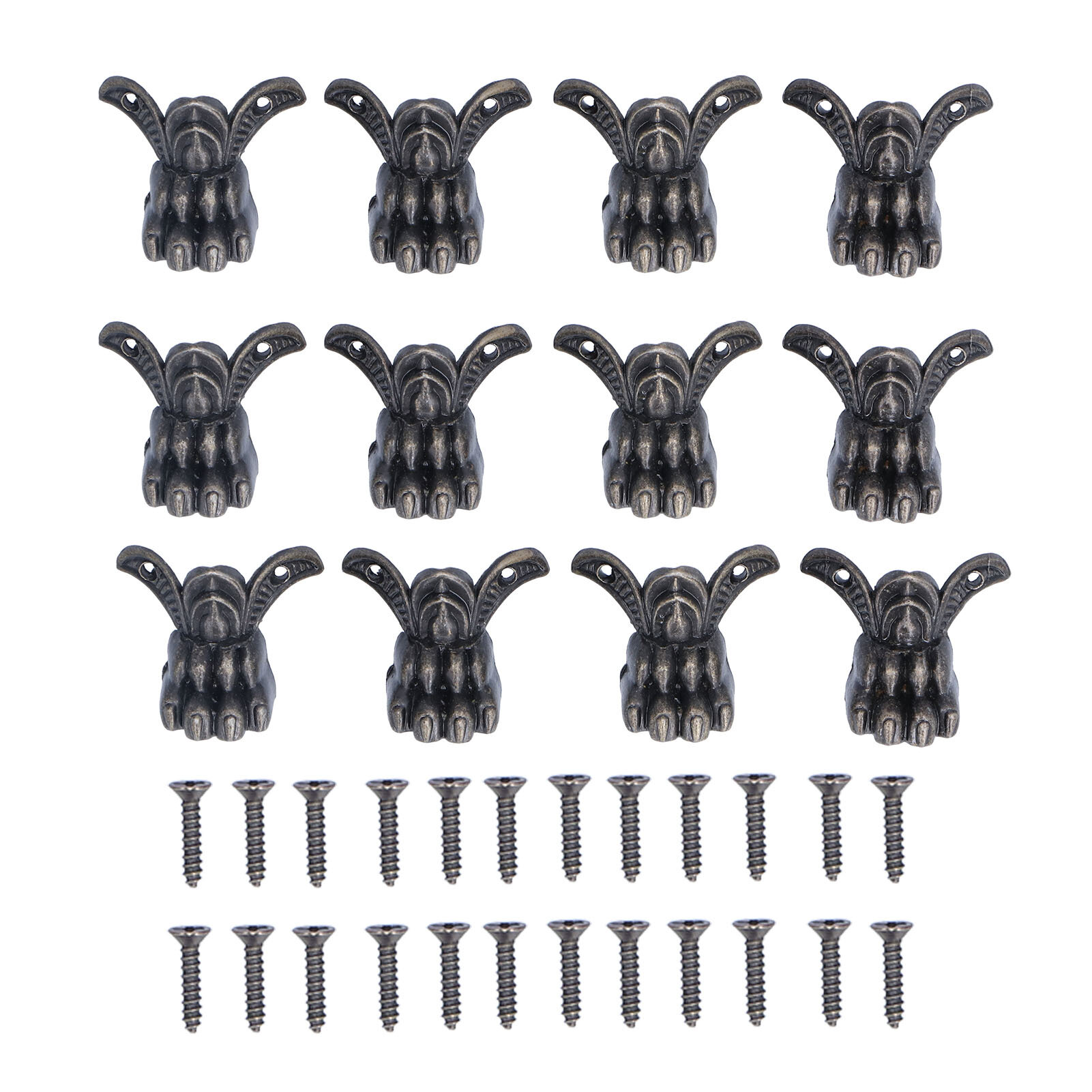 12 шт. Ножки для ящиков в стиле ретро, деревянные ящики, прочные алюминиевые защитные накладки на ножки с винтами для декоративной отделки.