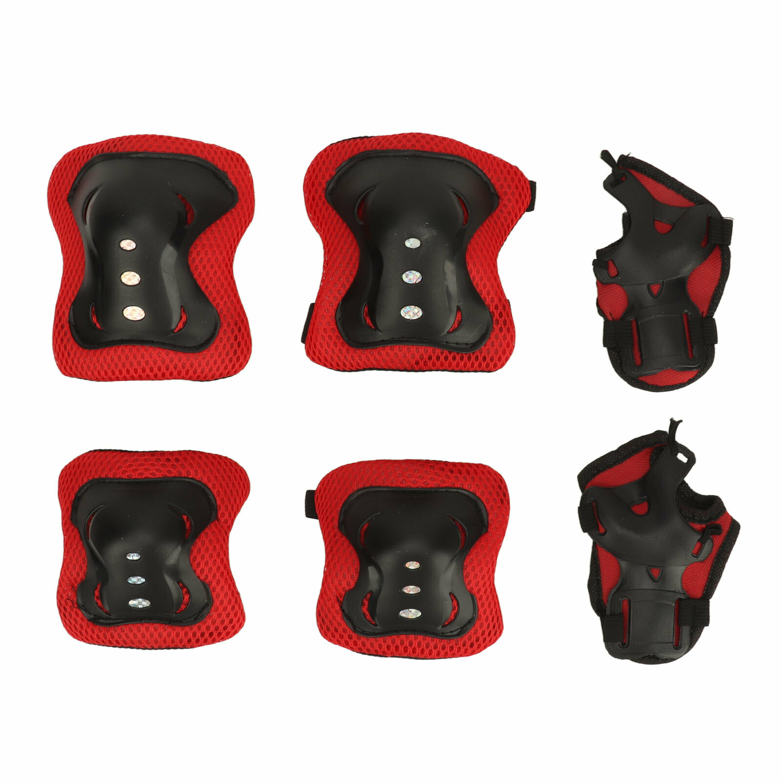 Детские наколенники и налокотники для роликовых коньков, мягкие, дышащие, из губки, защитный комплект для катания на велосипеде и скейтборде, красный.