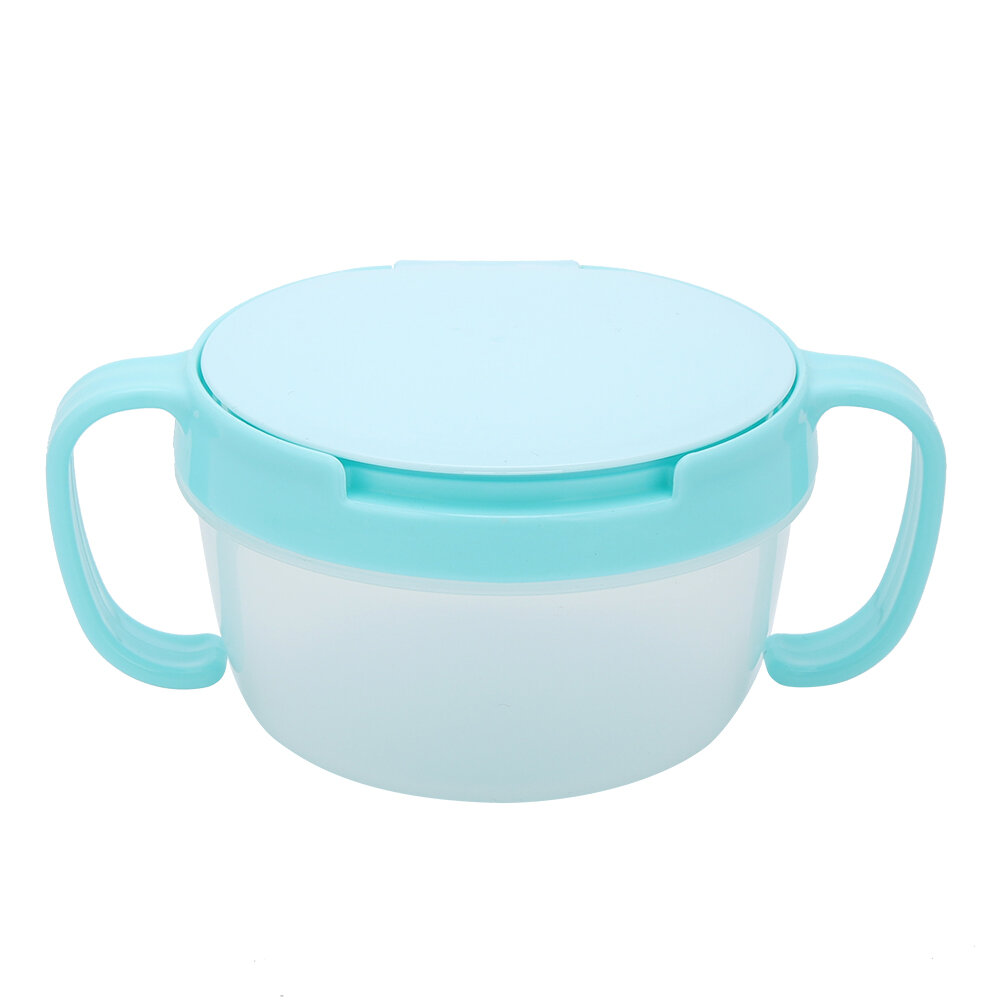 BPA Бесплатная двойная ручка для продовольственной закуски для пищи для детских малышей (синий)
