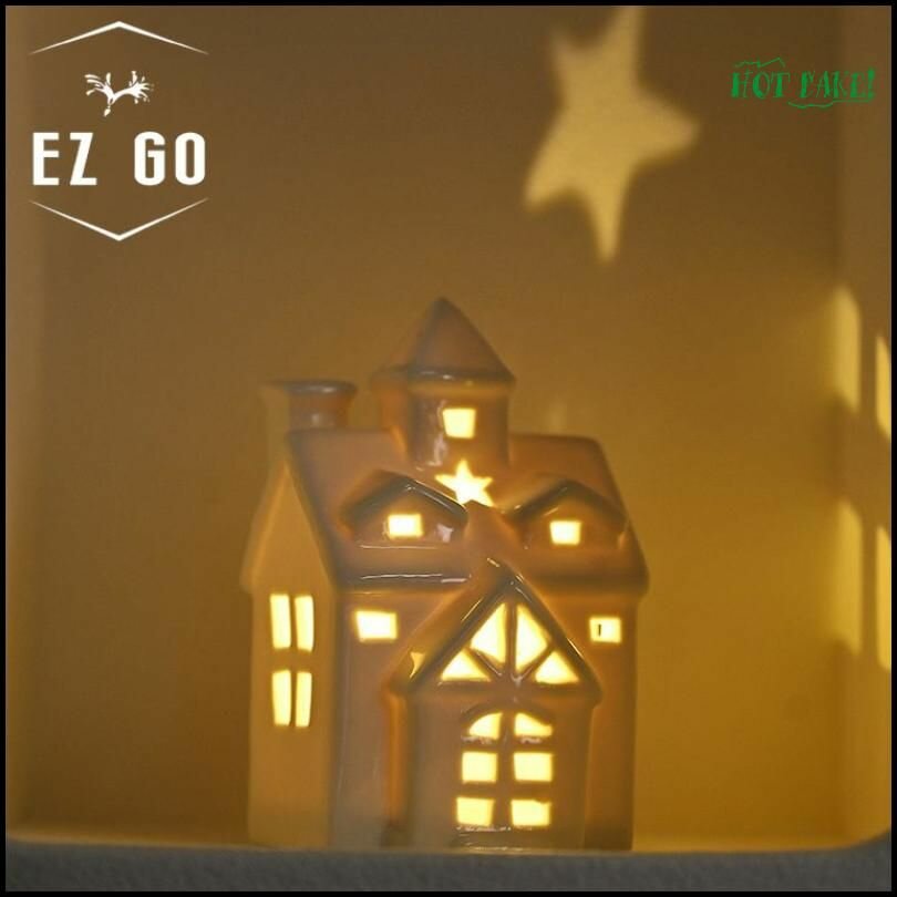 Домик с подсветкой декоративный EZ GO 12cm фарфоровый из коллекции