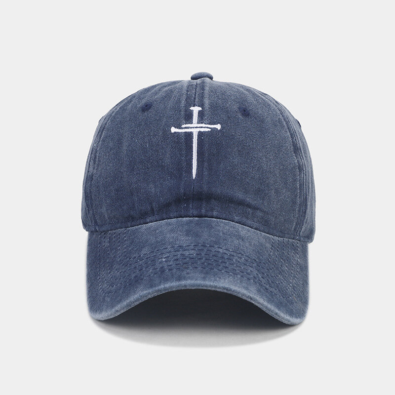 Кепка с крестом для ногтей для мужчин и женщин, забавная, регулируемая, мягкий верх, винтажная, вышитая, хлопковая, бейсболка с крестом, тренд