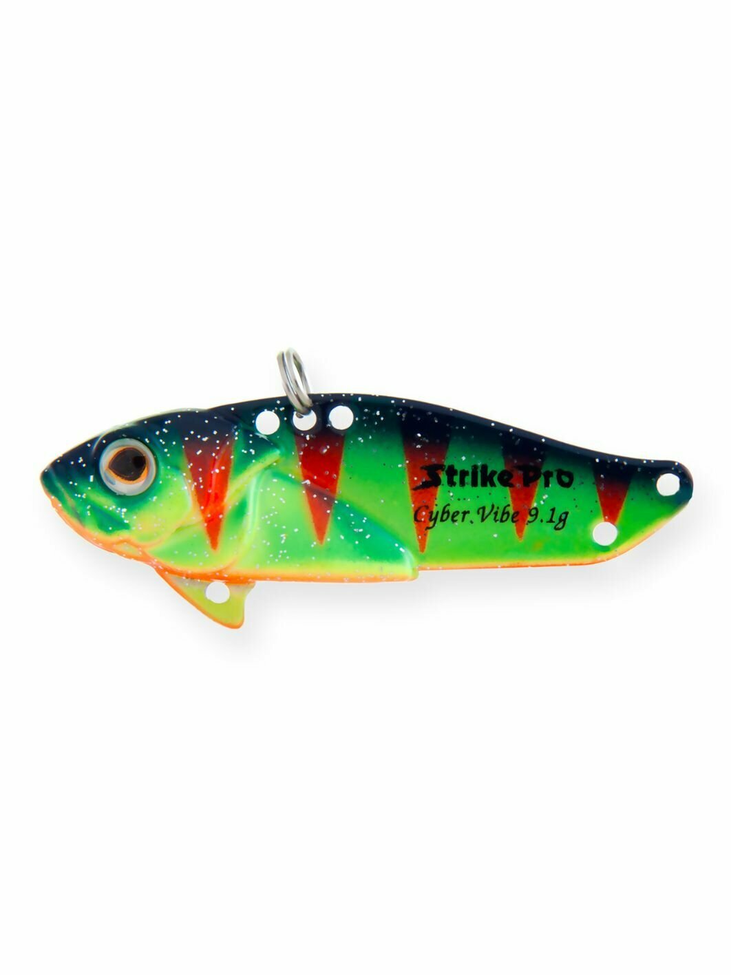 Блесна-цикада Strike Pro Cyber Vibe 45, 45 мм, 9,1 гр, цвет: Acid Perch Fluo, светящийся, (JG-005C#A139FL)