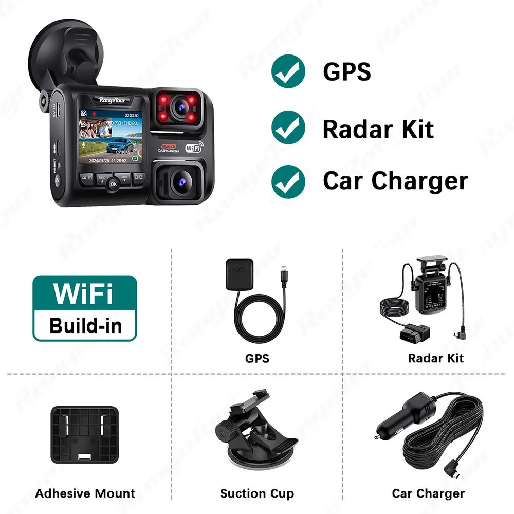 Автомобильный видеорегистратор D30H 4K GPS Wi-Fi