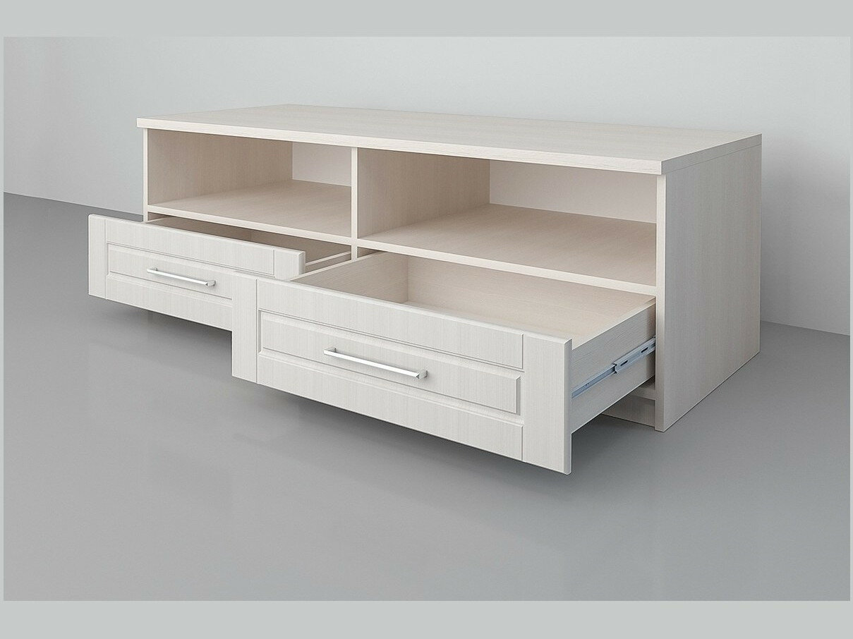 Тумба под телевизор с фасадами МДФ, Бодега белая/Сандал белый
