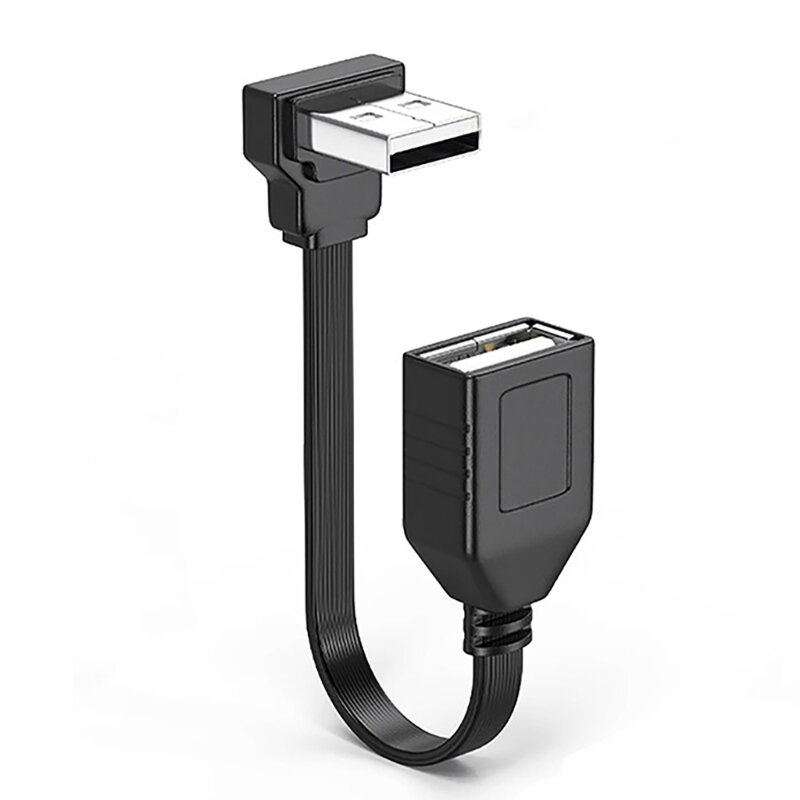 Плоский мягкий удлинитель USB2.0 от мужчины к женщине-10 см-верхний изгиб