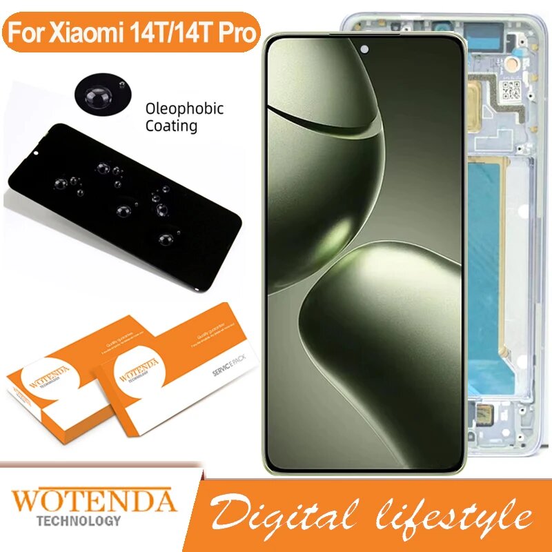 6,67-дюймовый AMOLED-дисплей для Xiaomi 14T Pro LCD MI 14T, сенсорный экран 2406APNFAG, дигитайзер для Xiaomi 14T, ЖК-дисплей