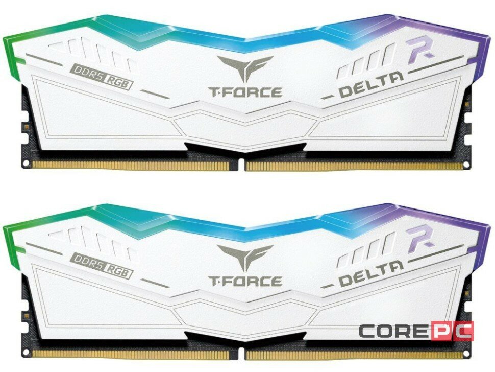 Оперативная память 64 Gb 6000 MHz Team Group T-FORCE DELTA RGB White (FF4D564G6000HC38GDC01)