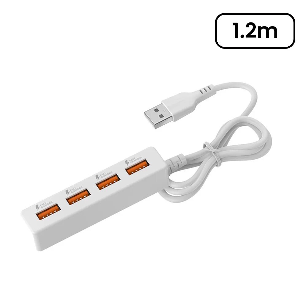 USB концентратор 4 порта, белый, 1.2m