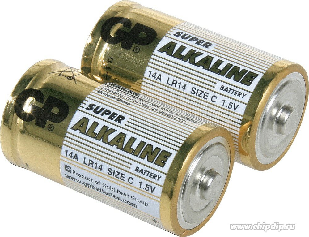 C Батарейка GP Super G-Tech Alkaline 14A LR14, 2 шт.