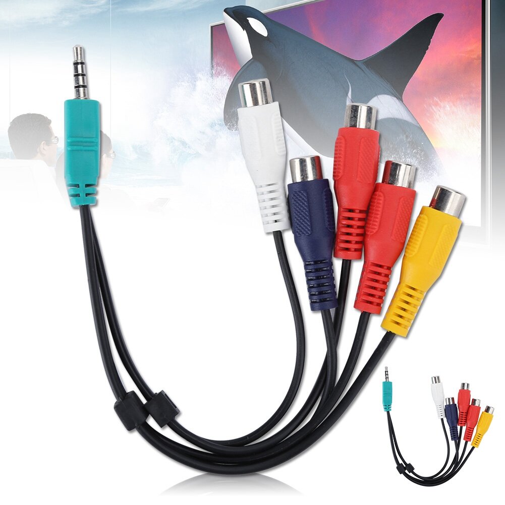 Кабель AV 3.5+2.5 до 5RCA для телевизора Samsung, двойной, для просмотра видео
