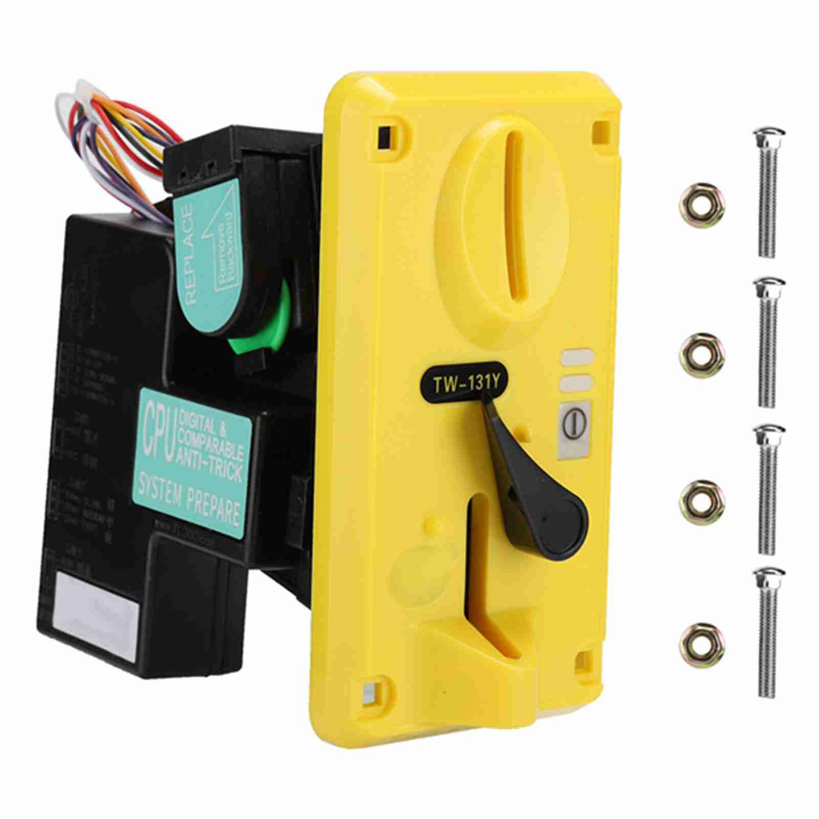 TW-131YИгровойавтомат: сравнениепроцессоров, устройстводляприемамонет, селектормонет, желтыйцвет.