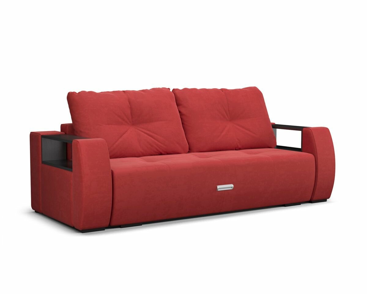 Диван Еврокнижка Mebel-ars Мальтида микровелюр Кордрой красный