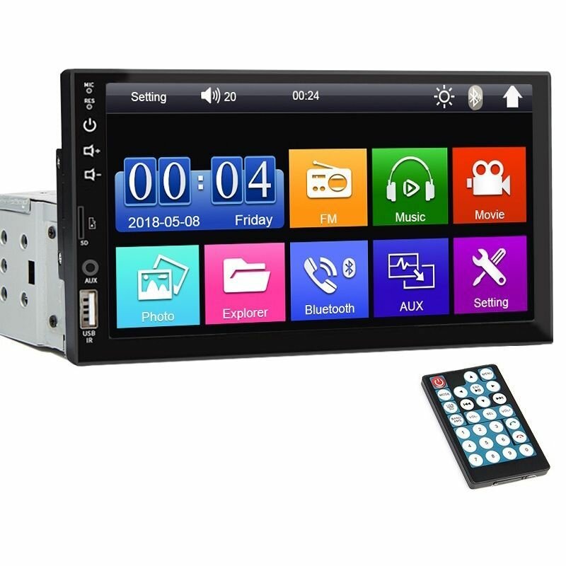 12V Автомагнитола 1 Din с сенсорным экраном 7" Автомобильный MP5-плеер