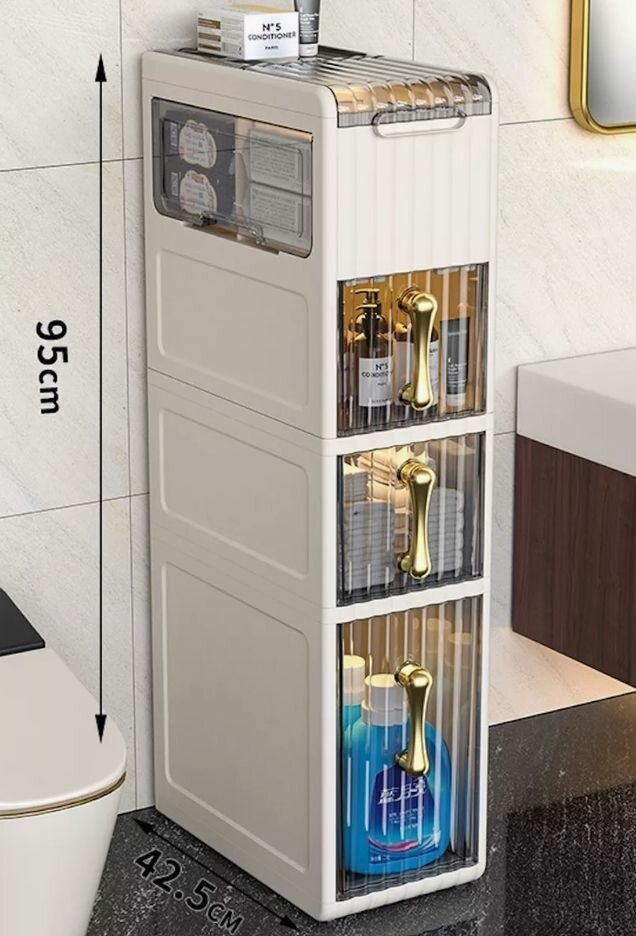 Шкаф-пенал, ABS-пластик, ширина 42 см, высота 95 см, глубина 38 см