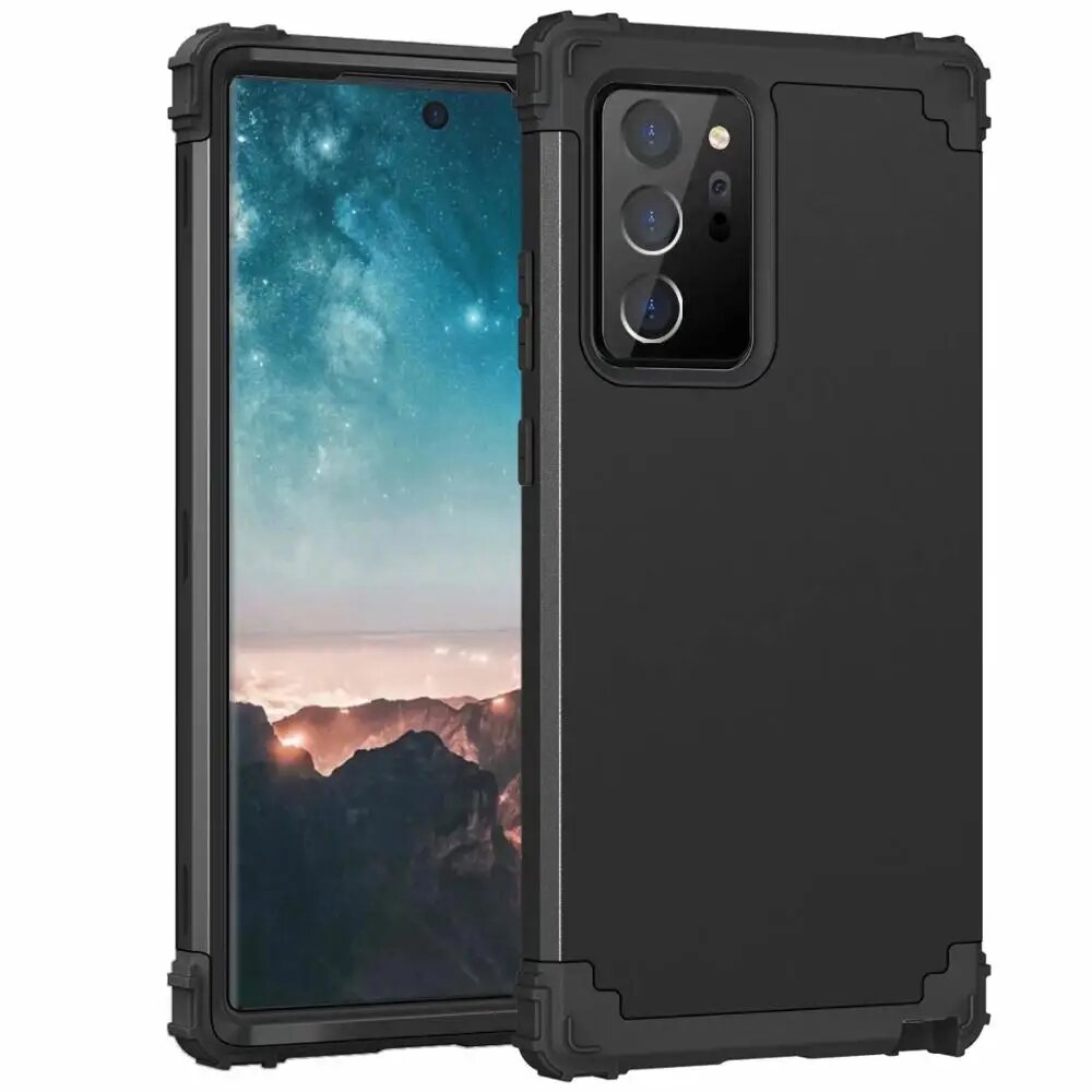 Чёрный противоударный чехол Armor Defender для Samsung Galaxy Note 20 Ultra