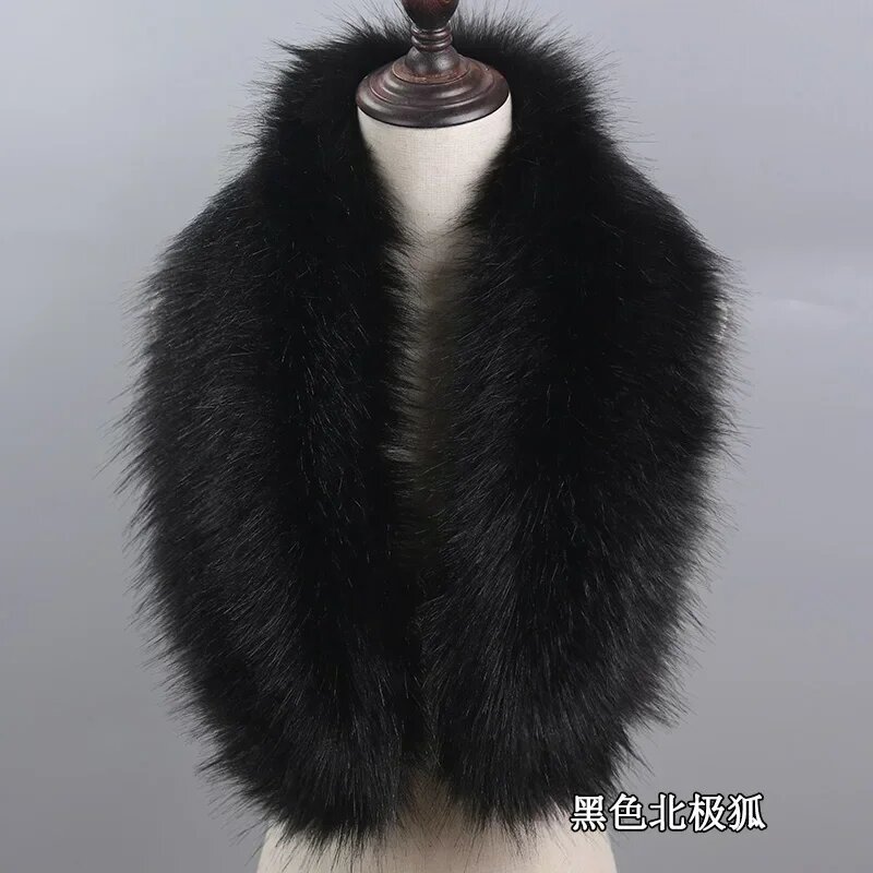 2025 Новый стиль фальшивый меховой воротник 100% высококачественный меховой шарф супер роскошная мода женщины мужчины воротник куртки капюшон шаль обертает ZH04,200,1,18, искусственный мех