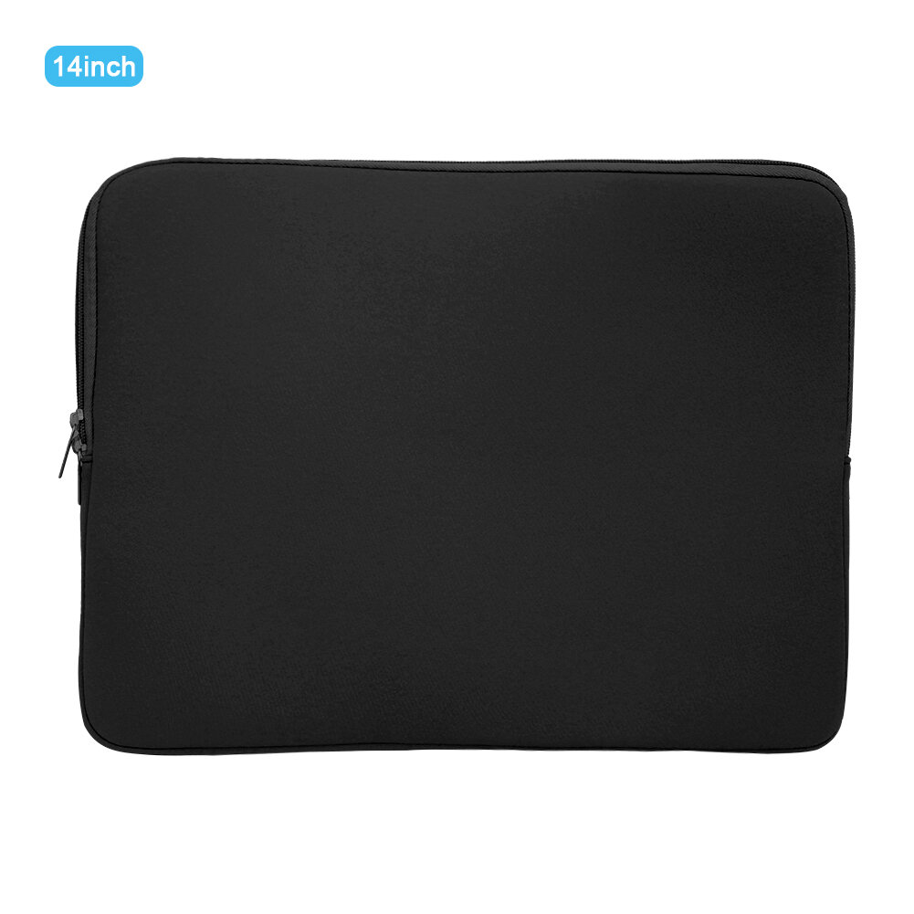 Laptop Sleeve Solid Color Double Zipper Hand Carry Bag Notebook Protective CaseBlack 14 Inch