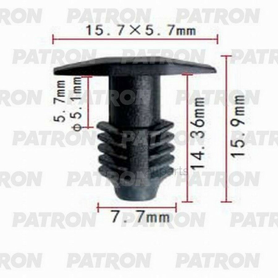 PATRON P37-0675 Клипса пластмассовая Hyundai, Kia применяемость: уплотнитель PATRON P37-0675