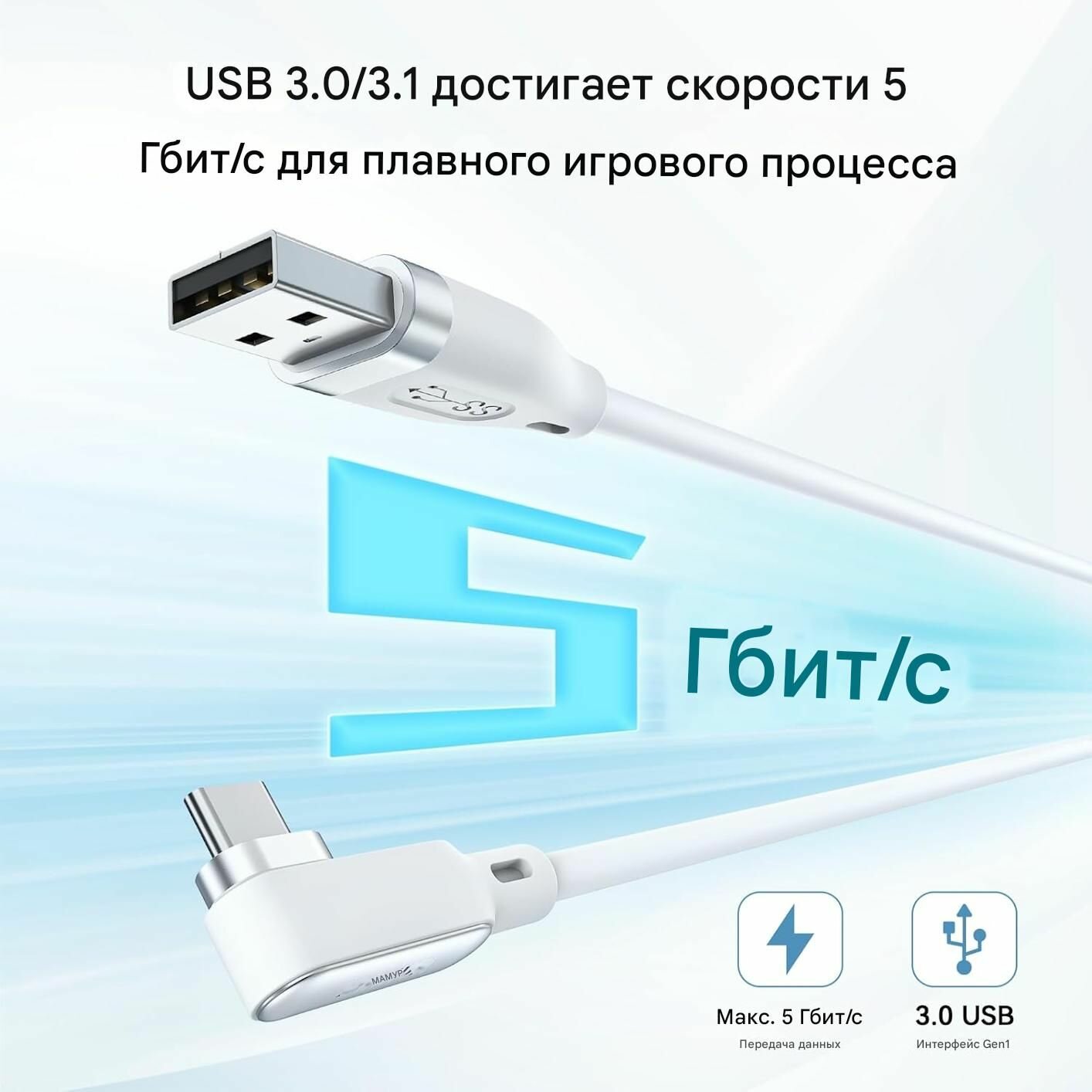 Кабель USB-C 5 м для Oculus Quest 3/3S/2 и Pico 4 с поддержкой зарядки высокоскоростной VR-кабель для PC VR и игр