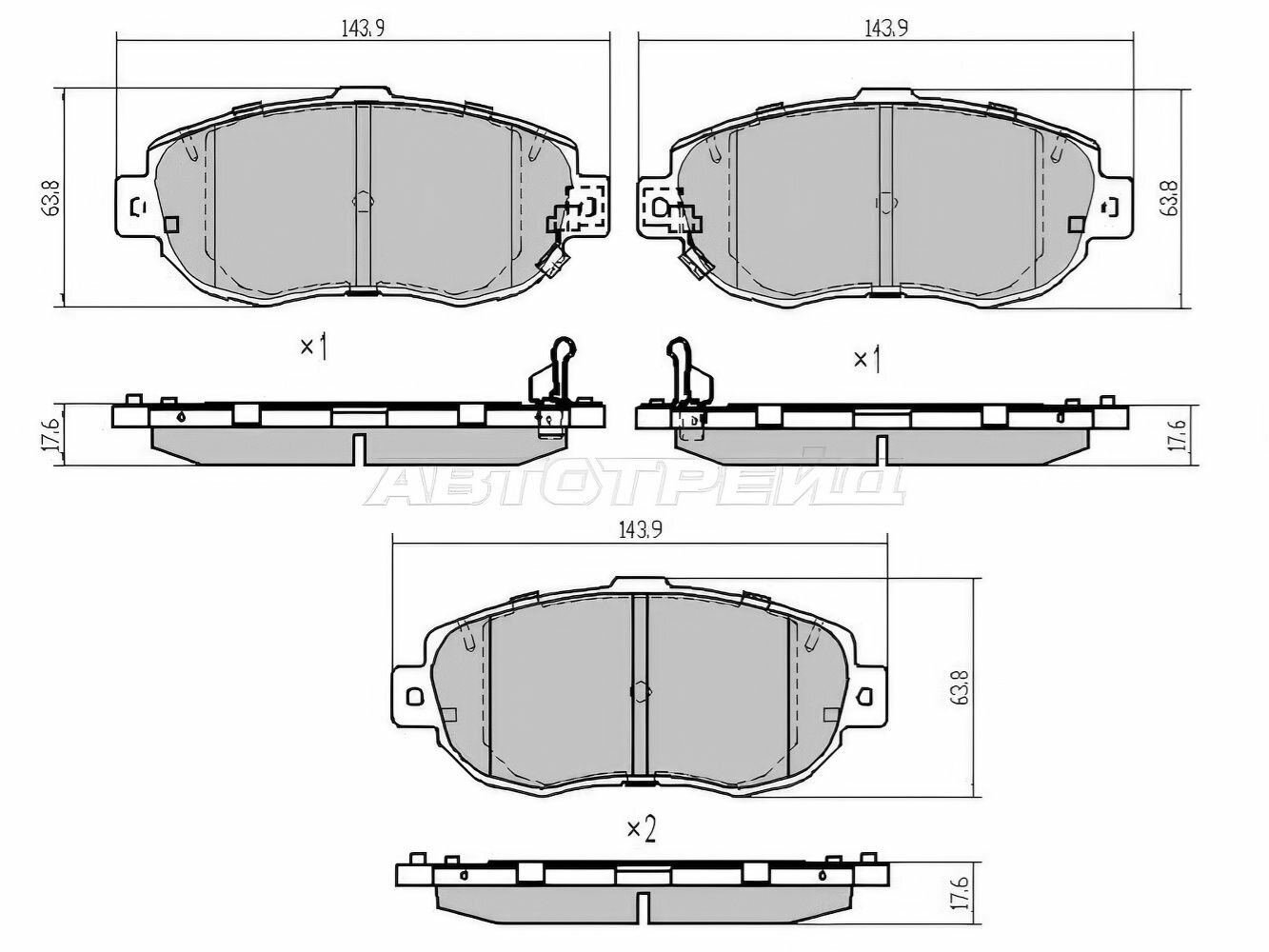 Тормозные колодки передние для Лексус Gs300, 400 430, 430, Тойота Краун Краун Маджеста, Марк арт ST0446550040 SAT