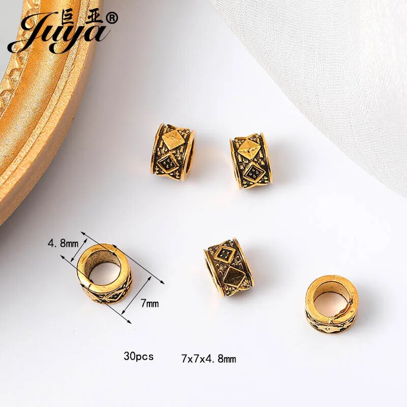 Бусины Juya Ancient gold, 30 шт, 7x7x4.8 мм