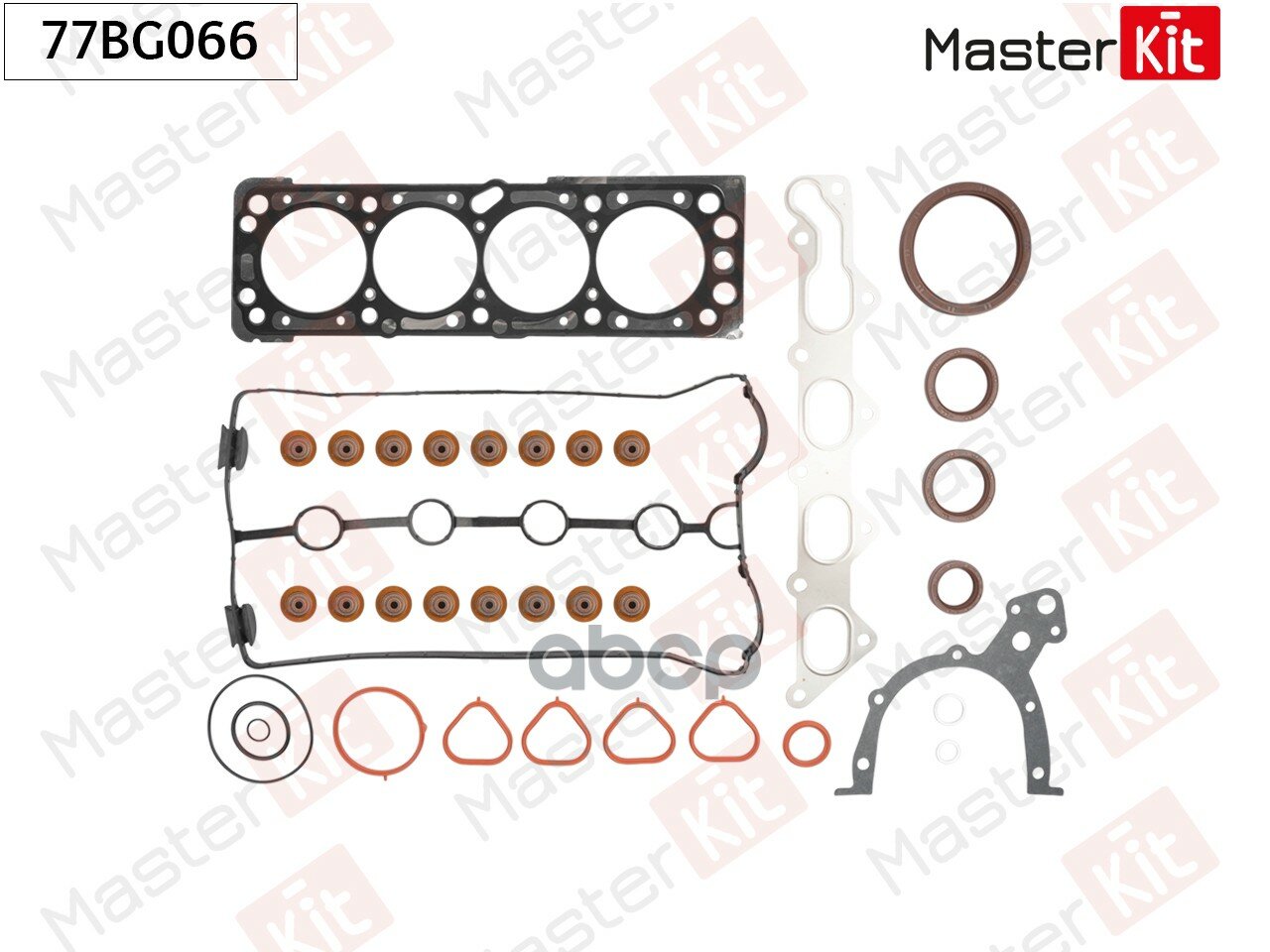 Комплект прокладок двигателя верхний DAEWOO Nubira/CHEVROLET Lanos 1.6 16V mot. A16DMS 05/97-> MasterKit арт. 77BG066