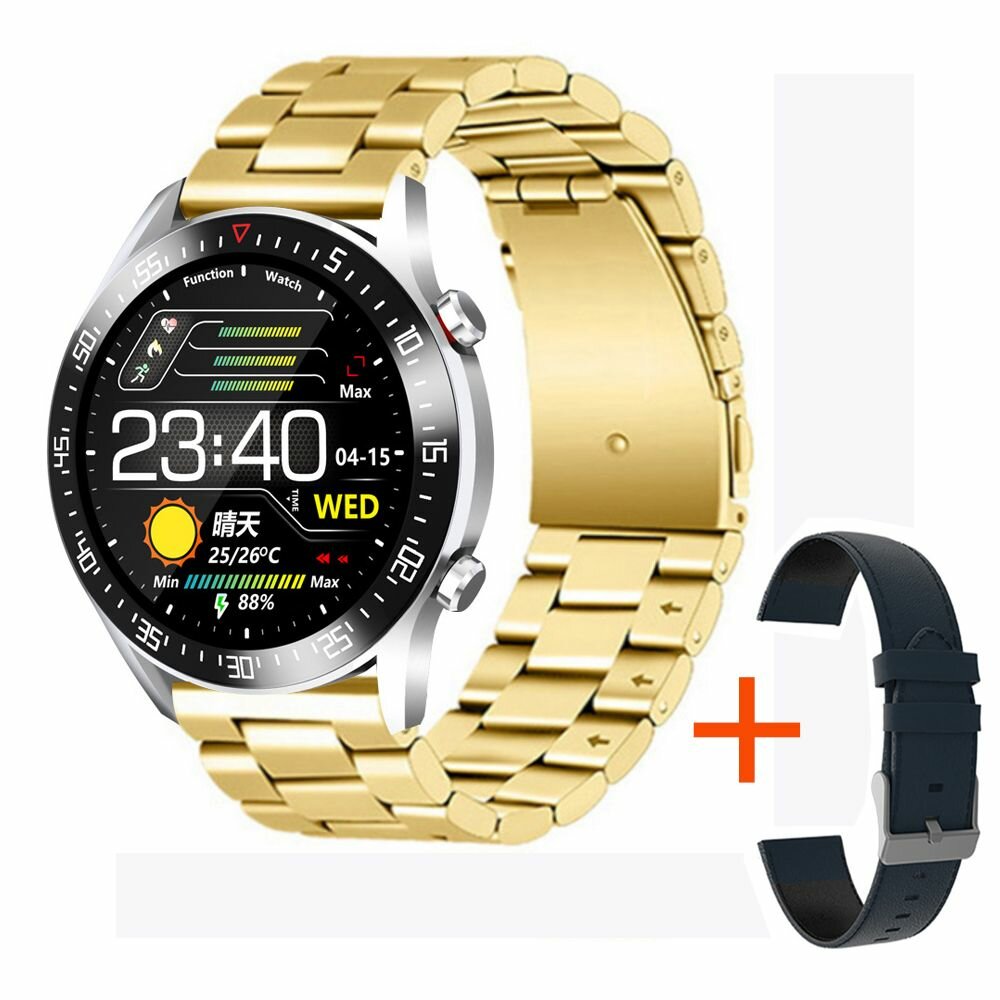 Smartwatch смарт-часы с полным сенсорным экраном IP68 водонепроницаемый Bluetooth / поддержка русского языка 1 + 1 ремешок