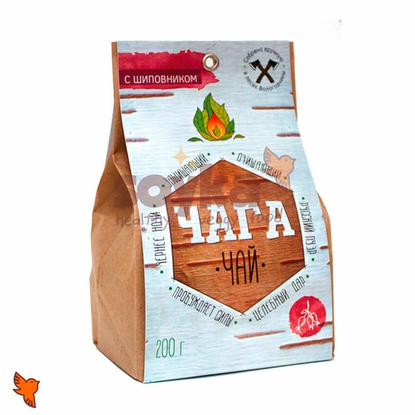 Чага чай с шиповником Огнецвет, 200г