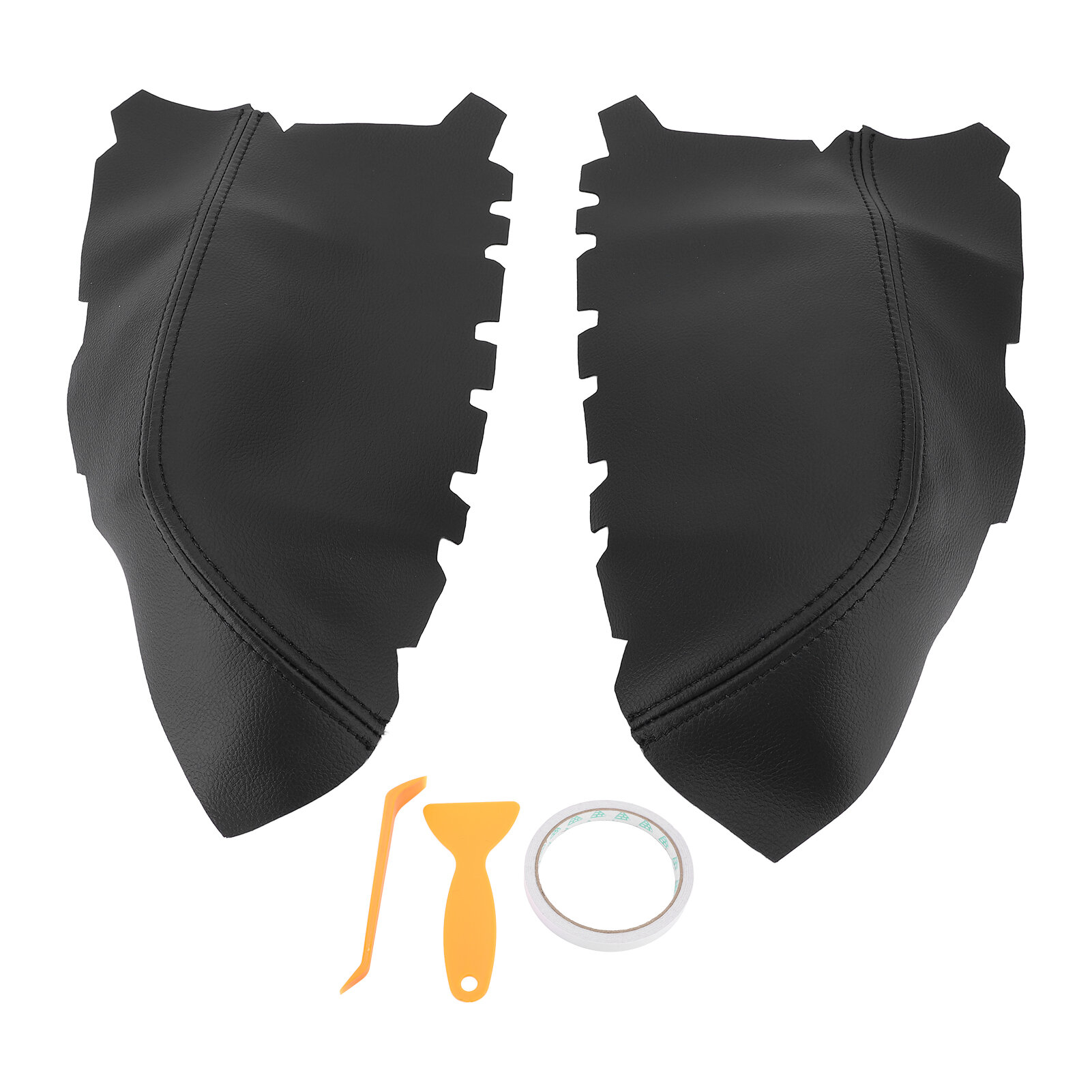 1 Пара Защитных Чехлов Для Подлокотников Панели Передней Двери, Устойчивых К Царапинам, Повышенный Комфорт, Отделка Из Микрофибры Черного Цвета