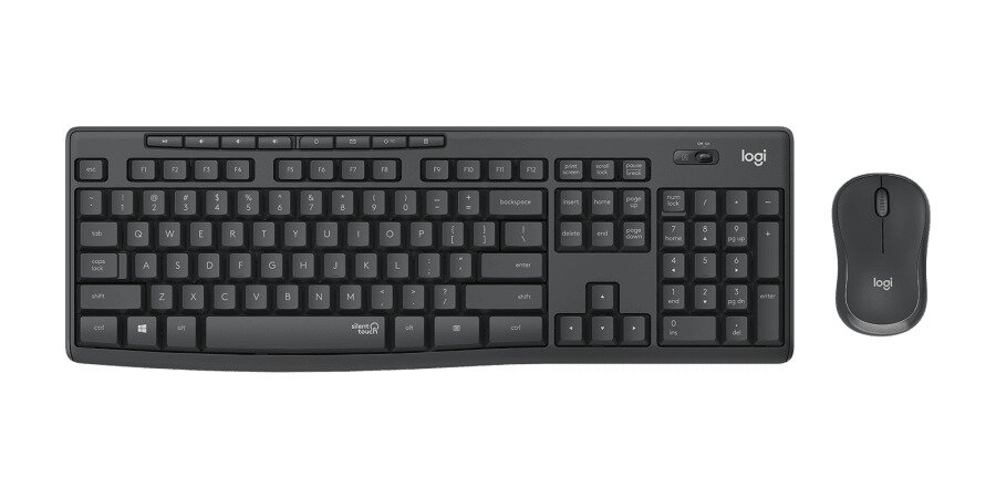 Комплект клавиатура + мышь Logitech Silent Wireless Combo MK295, черный