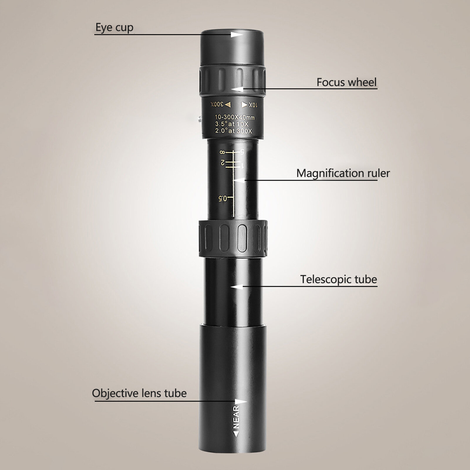 Монокуляр 10-300x40mm для наблюдения за птицами, охоты
