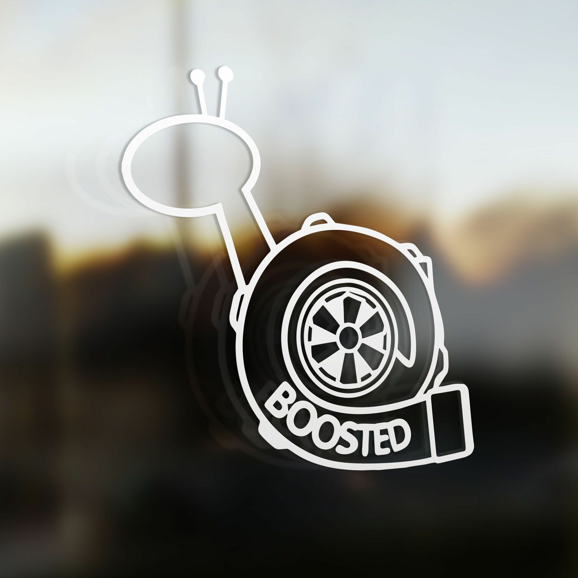 Наклейка на авто JDM Boosted 23x23