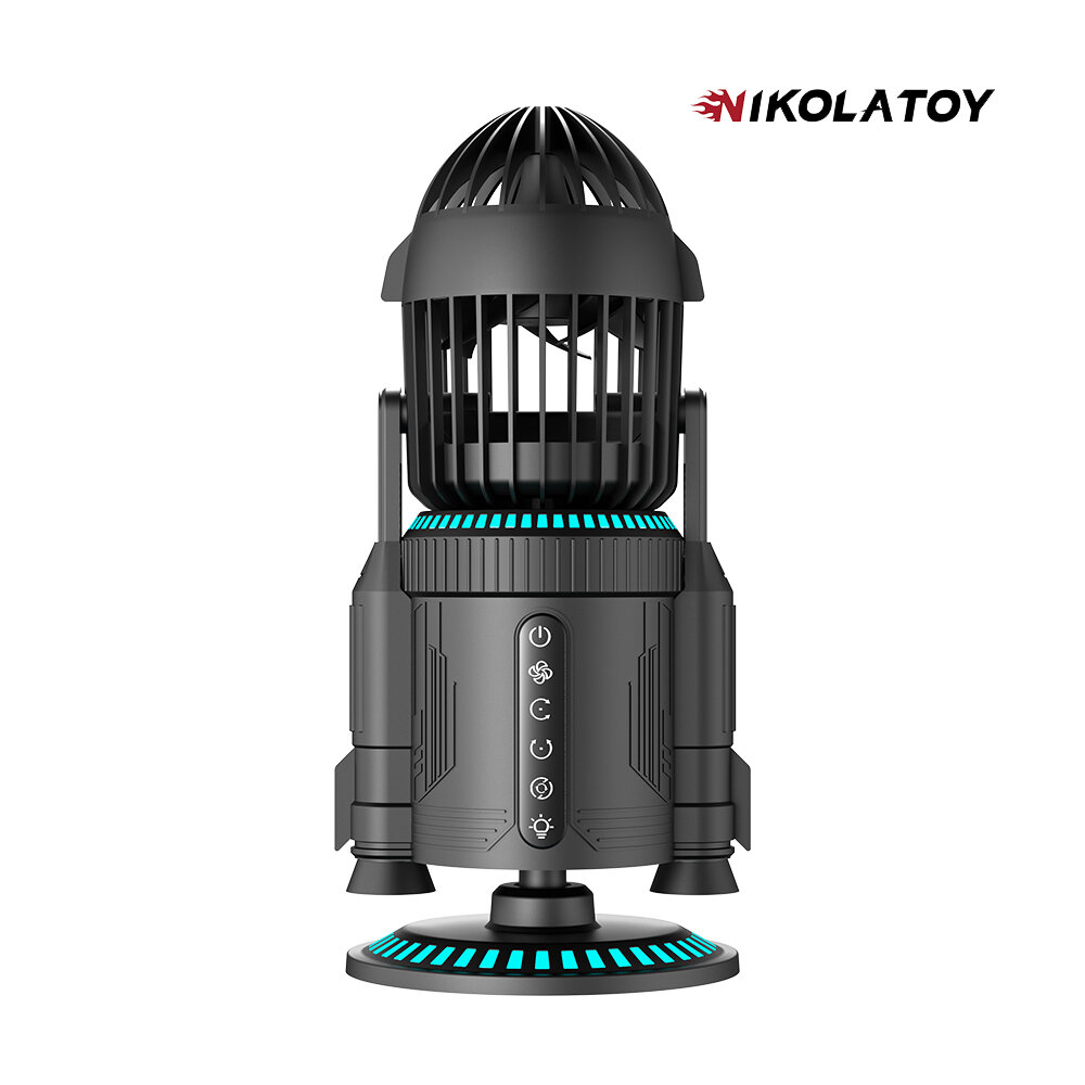 Настольный вентилятор NIKOLATOY, многофункциональный, RGB, с распылением воды