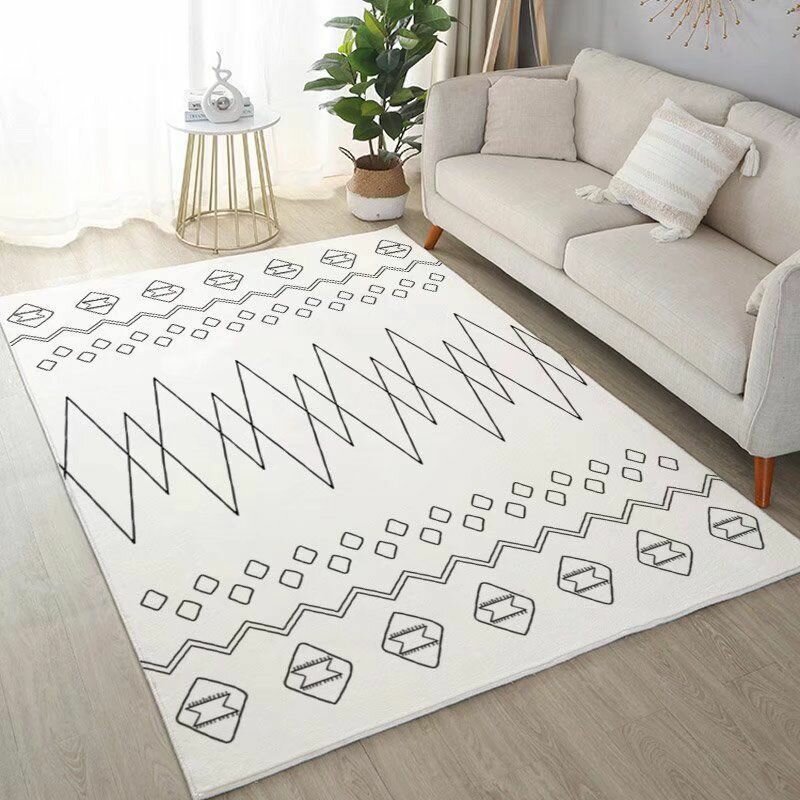 Пушистый ковер в гостиной/Ковер 160х180 с геометрическим рисунком, пушистый