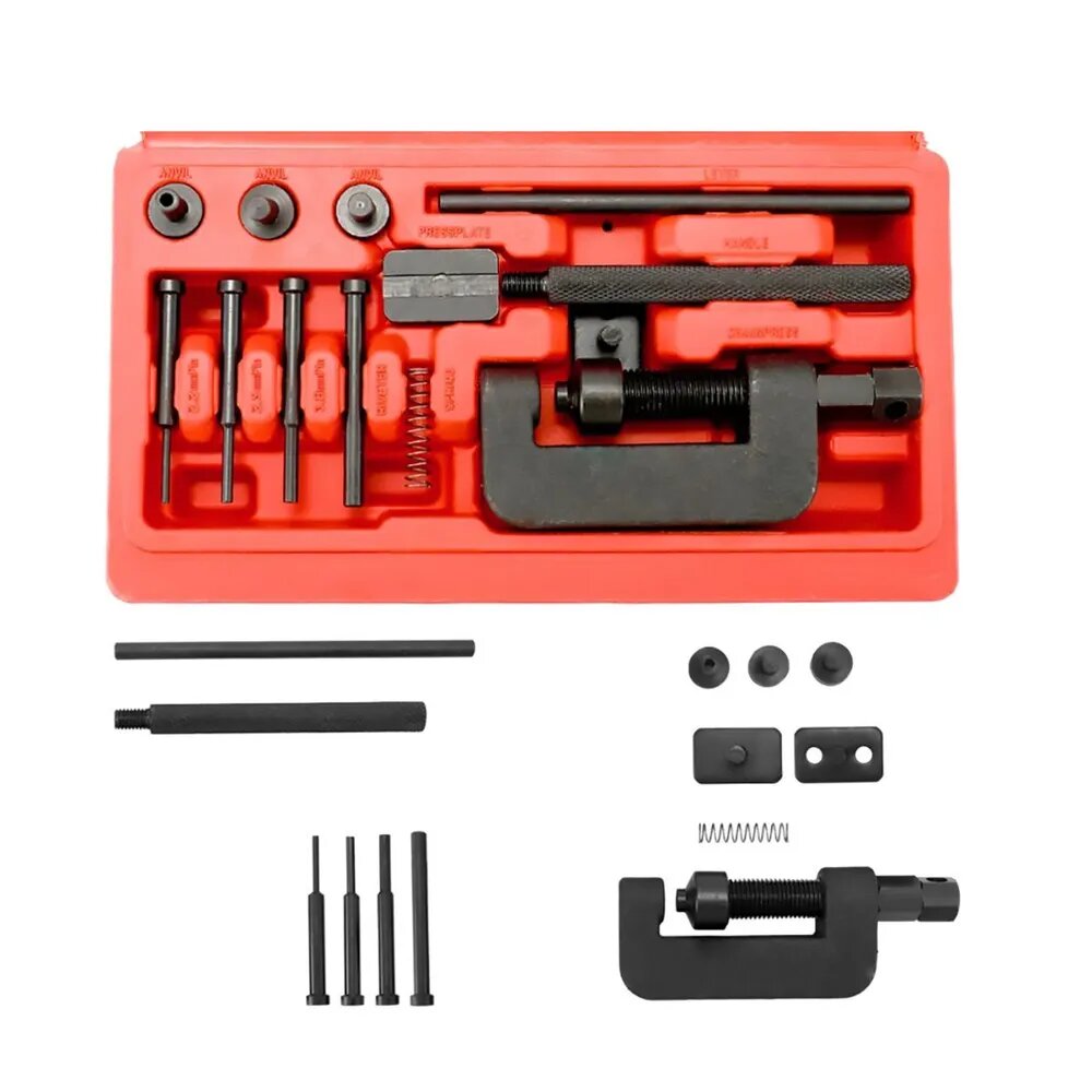 Набор инструментов для цепей, для заклепки/расклепки, большинство типов цепей