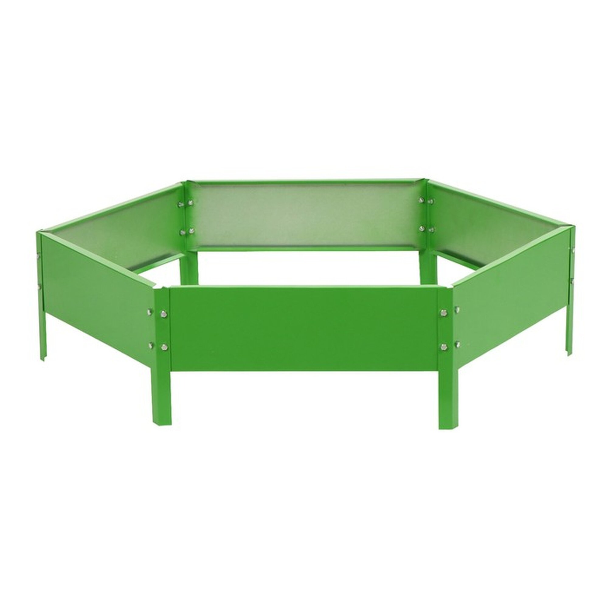 Клумба оцинкованная, d = 100 см, высота бортика 15 см, ярко-зелёная, Greengo