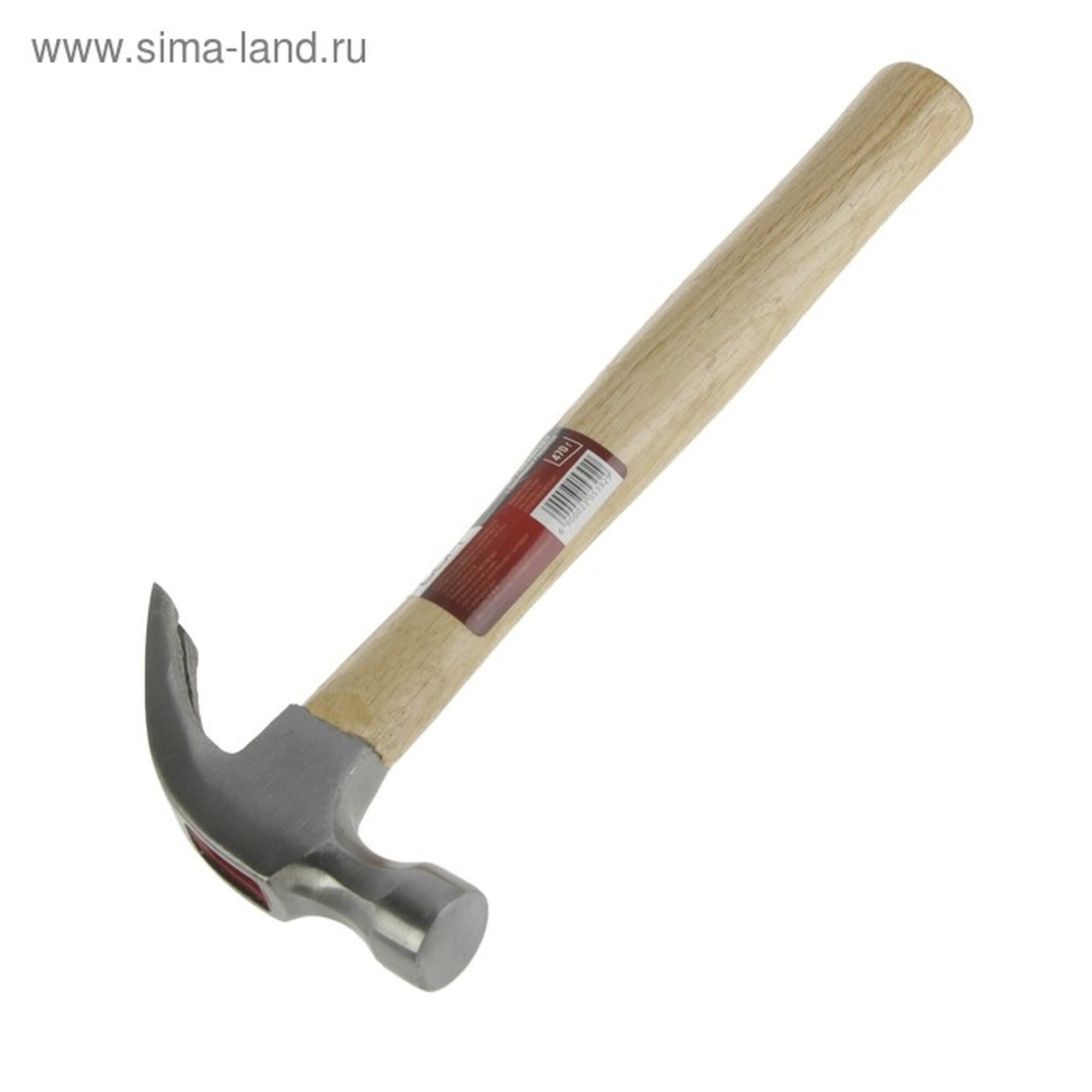 Молоток-гвоздодер LOM, слесарный, столярный, деревянная ручка, 470г