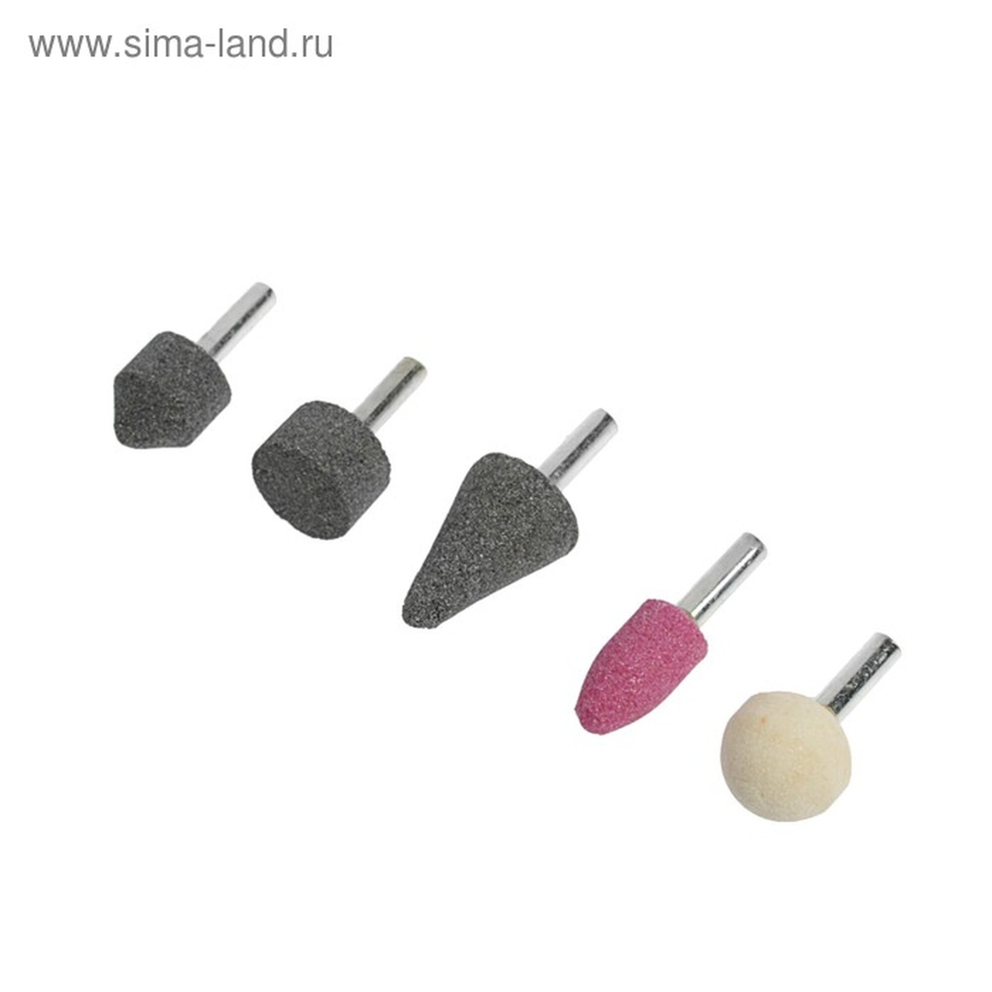 Набор шарошек абразивных тундра, диаметр хвостовика 6 мм, 5 шт.