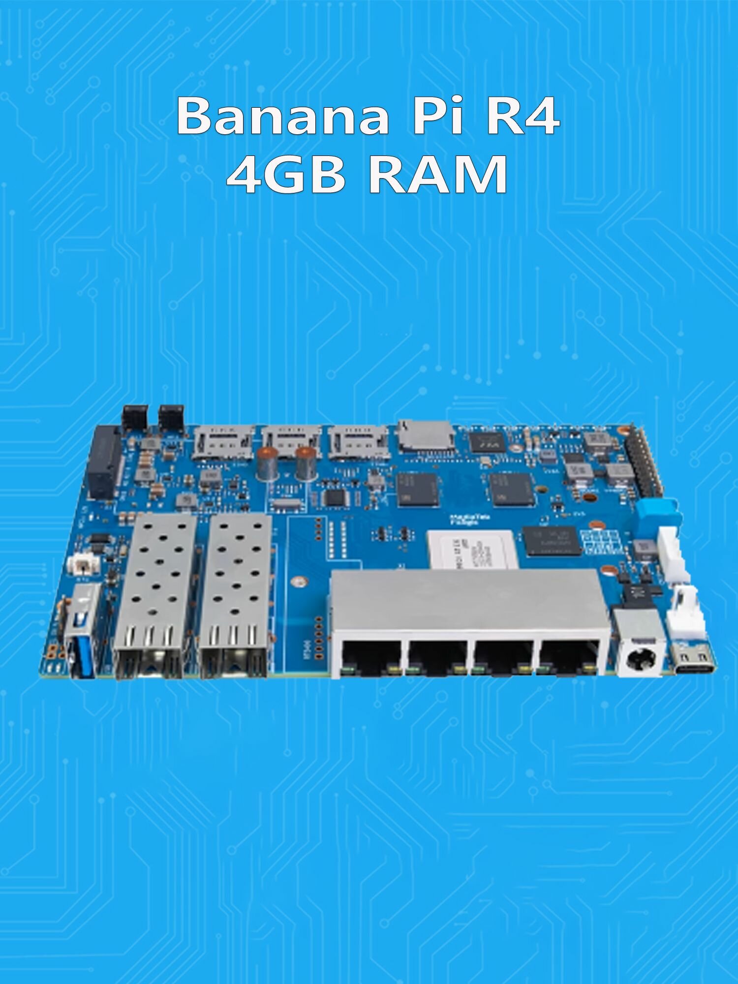 Banana Pi BPI-R4 Маршрутизатор с открытым исходным кодом с 4GB/8GB DDR4 Quad-Core Arm Corex-A73 Mini PC Board Support Accessory
