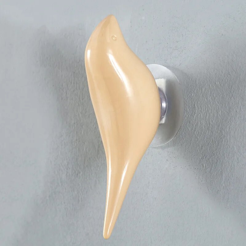 Бежевый настенный крючок-птица Light yellow 1pc