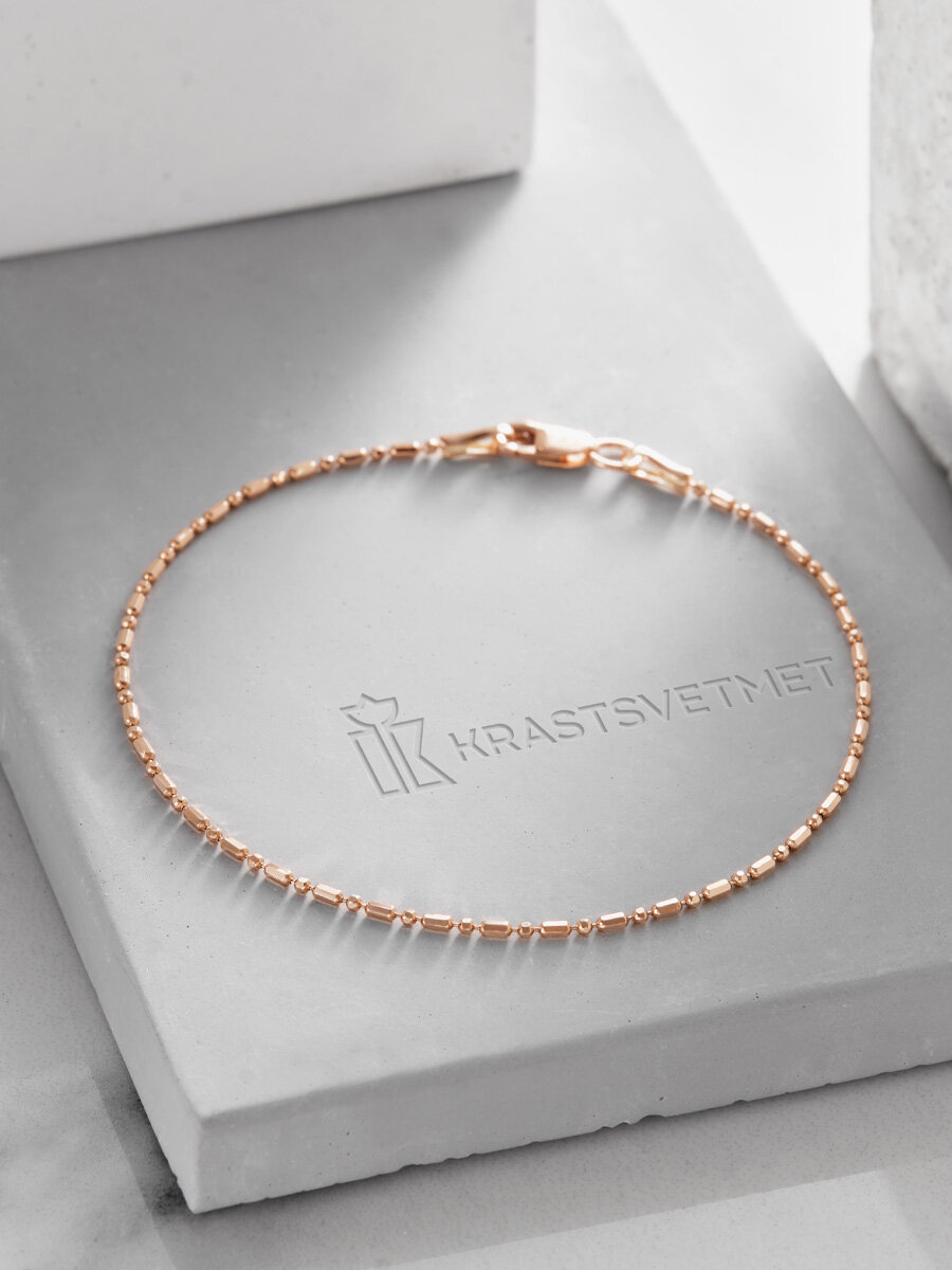 Браслет-цепочка, красное золото, 585 проба